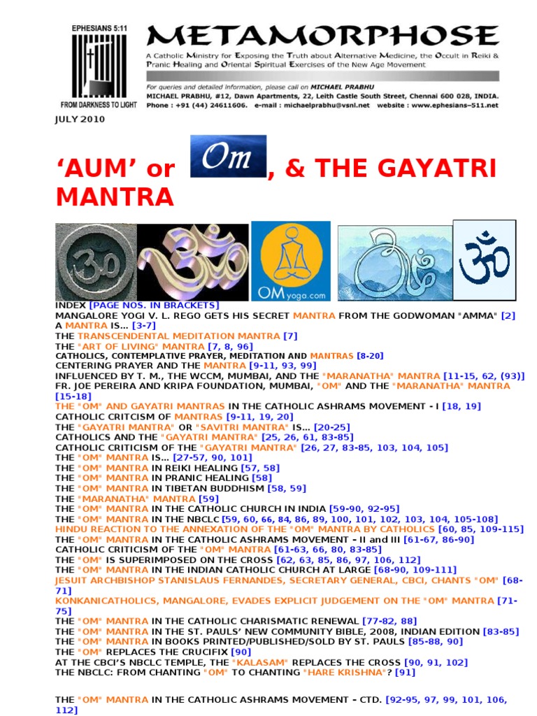 Mantras Om or Aum and The Gayatri Mantra | PDF | Mantra | Meditation