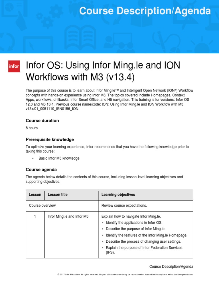 InforOS UsingInforMing - leandIONWorkflowsWithM3 (v13.4) LMS | PDF ...