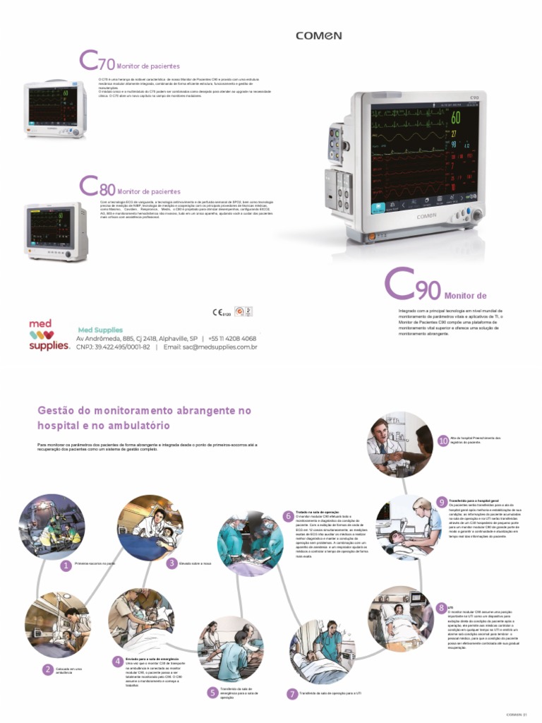Monitor de Pacientes Comen C90 | PDF | Coração | Eletrocardiografia