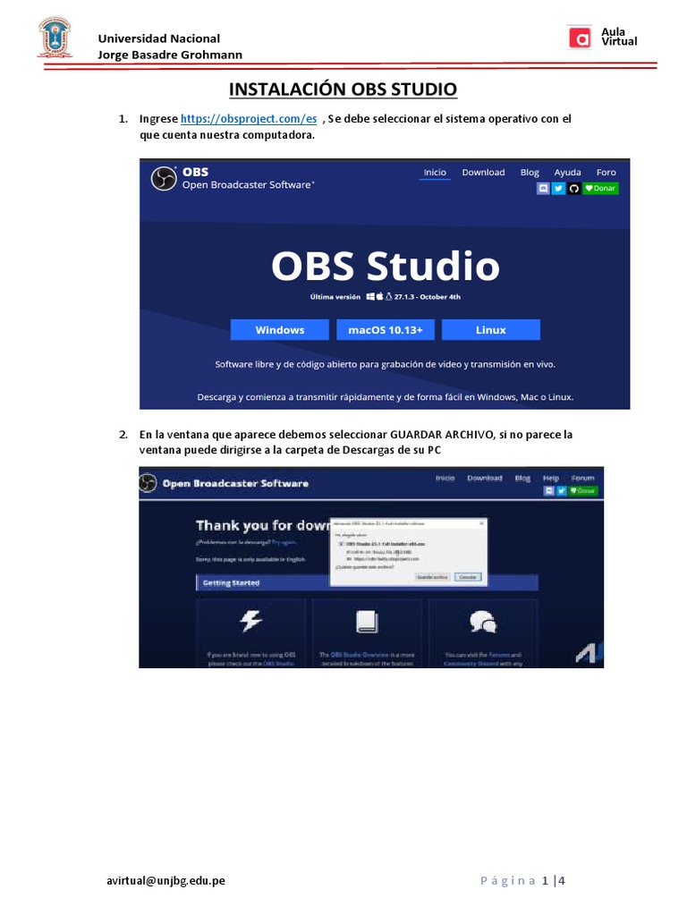 Guía paso a paso para instalar OBS Studio | PDF