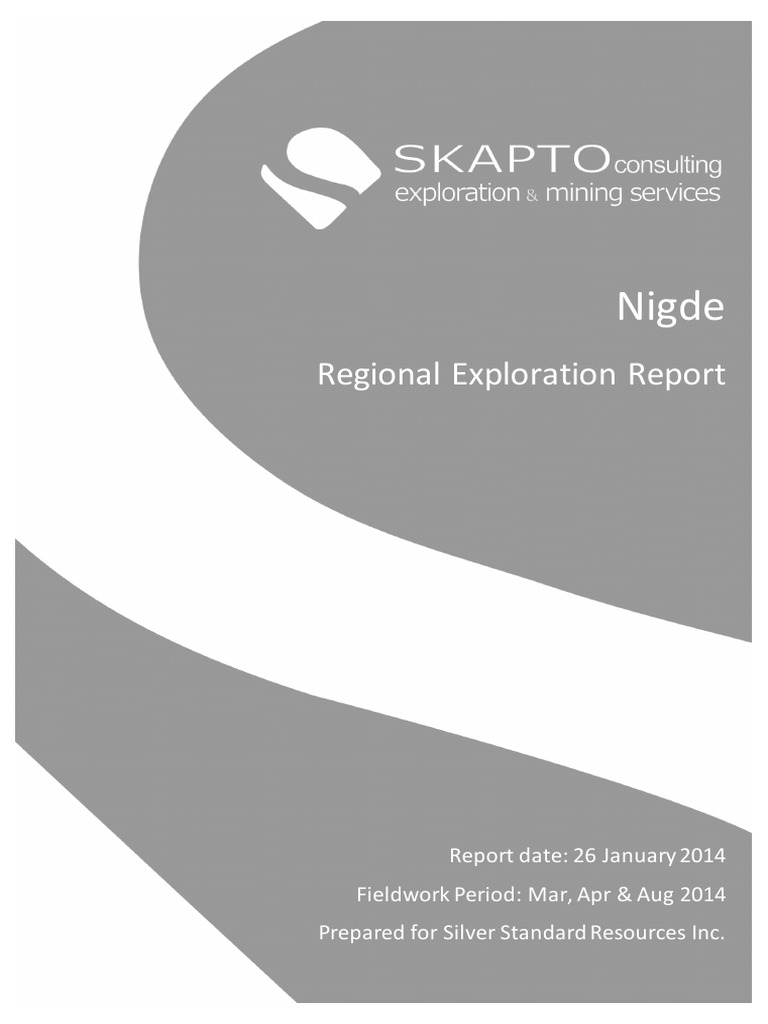 Regional Exploration Report Nigde 20140126 SVL | PDF | Rock (Geology ...