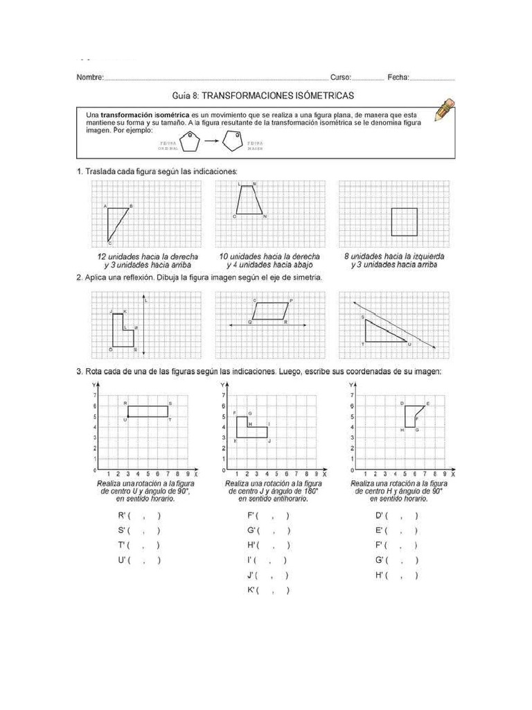 Guia de Transformaciones Isometricas | PDF