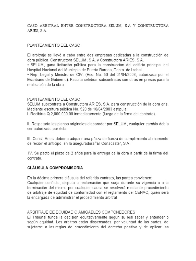 Ejemplo de Caso Abitral Naciona Enviar | PDF | Arbitraje | Justicia