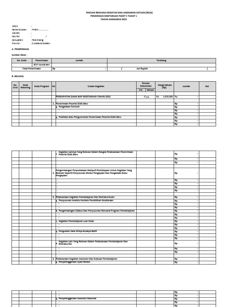Form Rkas & SPJ Terbaru | PDF
