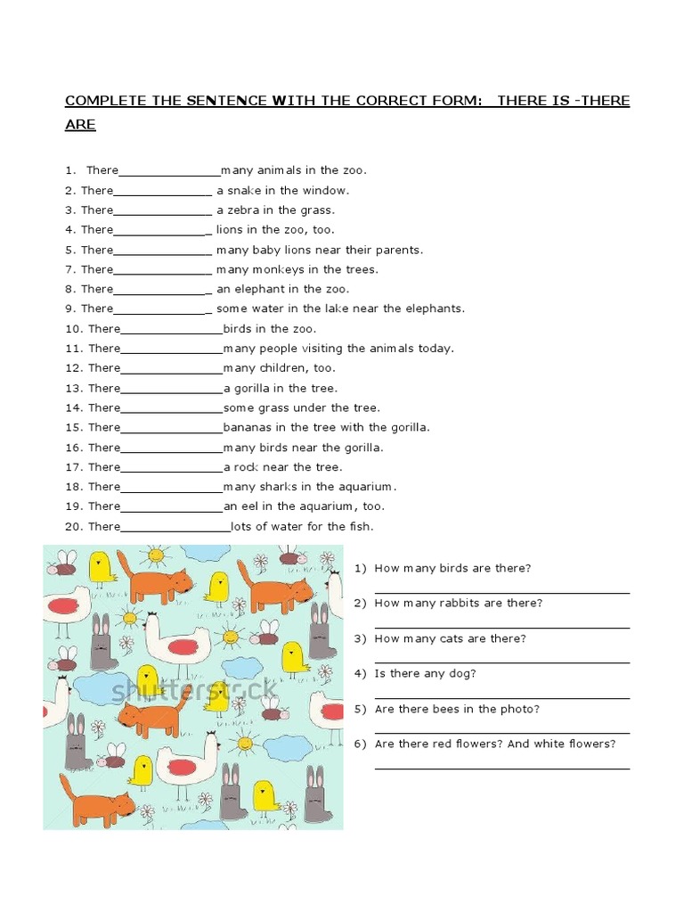 Complete The Sentence With The Correct Form: There Is - There ARE | PDF