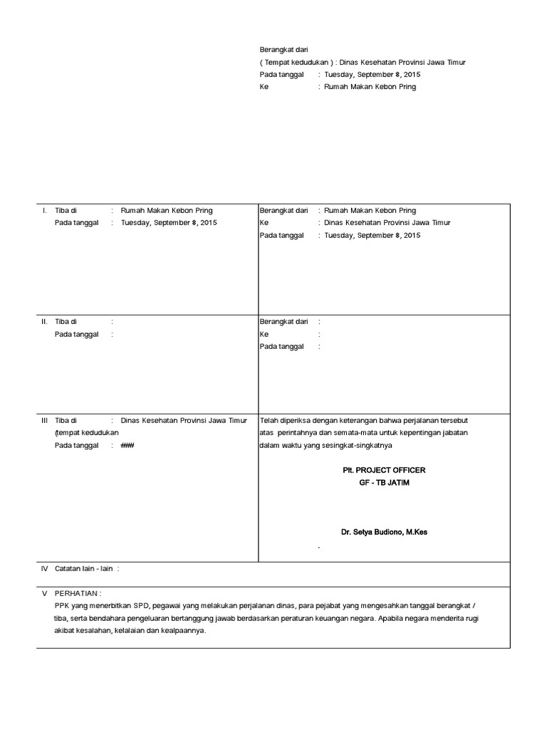 Format SPPD PUSKESMAS 4 Nov 2021 | PDF