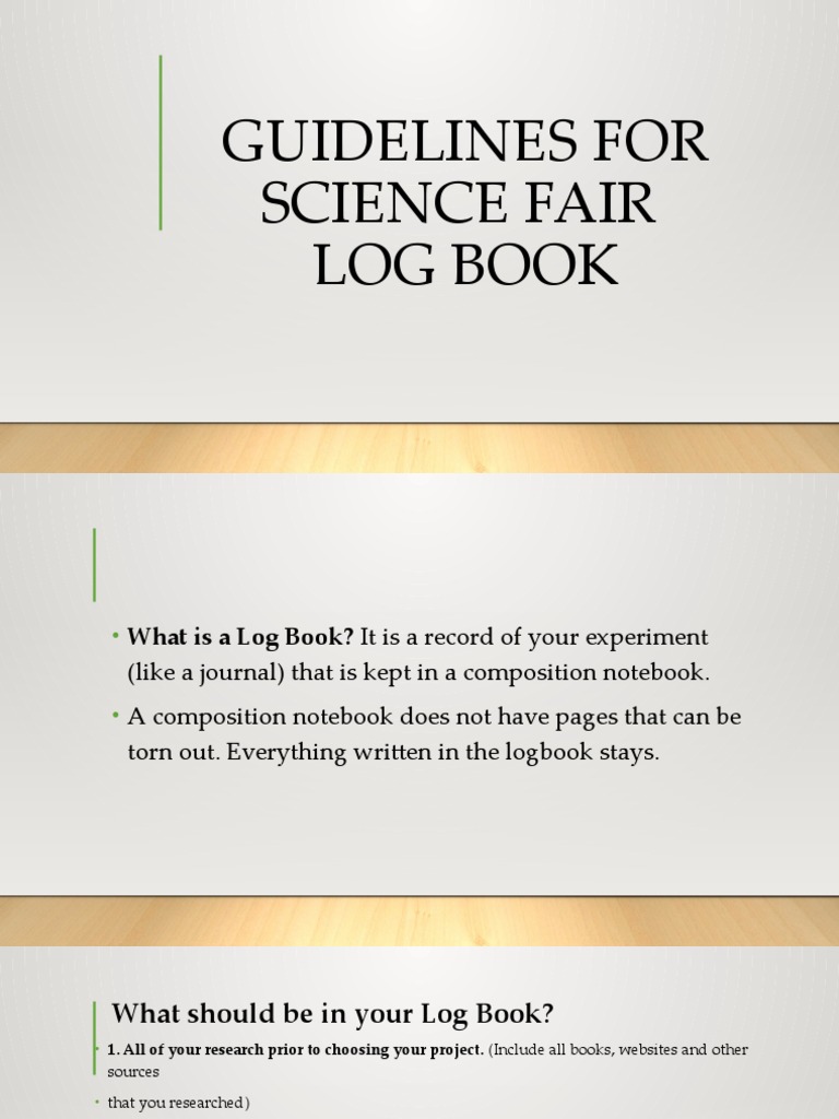 Guidelines For Science Fair Log Book | Download Free PDF | Experiment ...