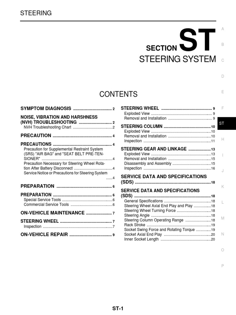 Steering System: Section | PDF | Steering | Airbag