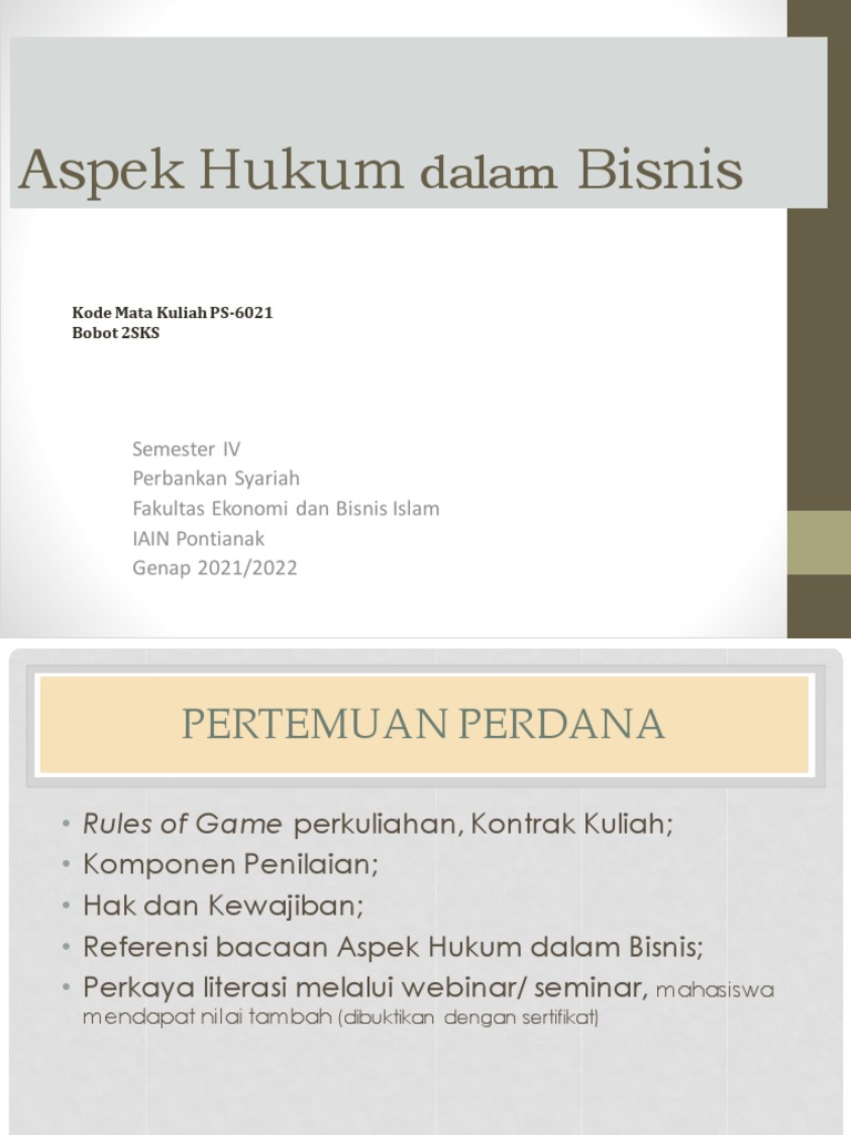 Aspek Hukum Dalam Bisnis | PDF | Politik