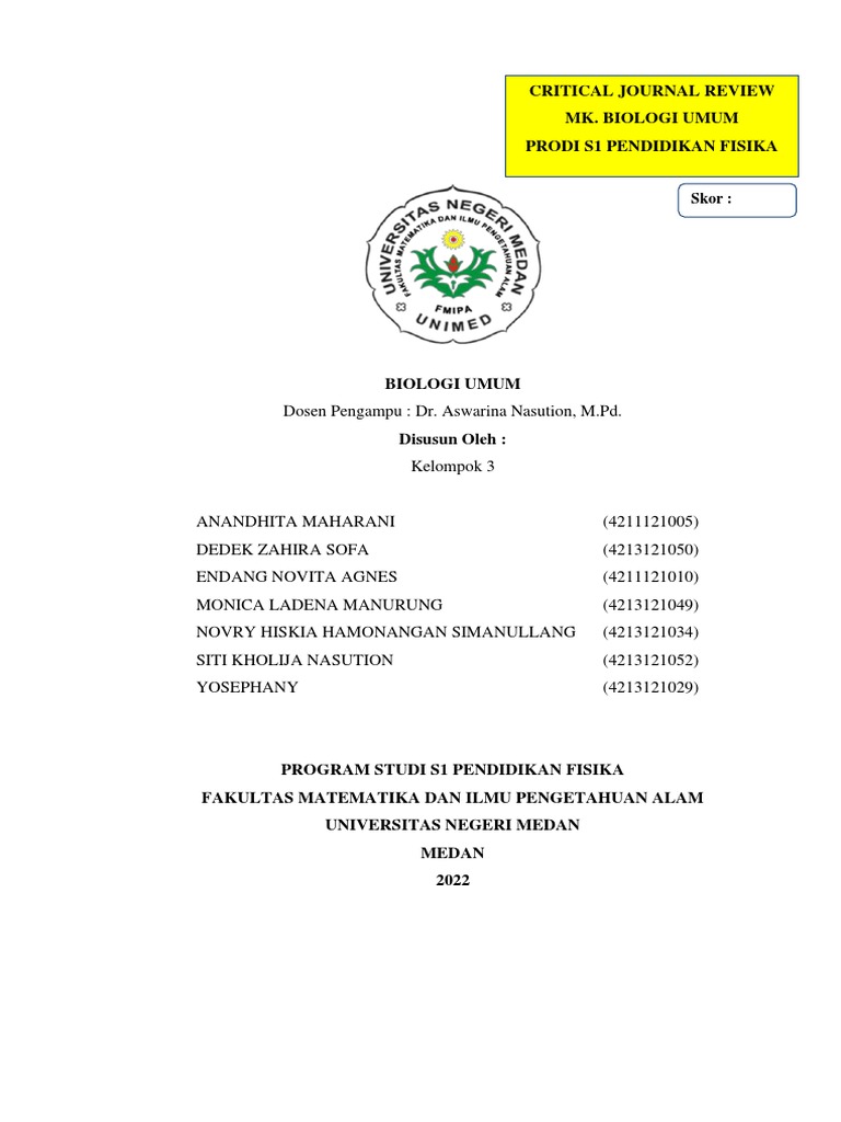 CJR Biologi Umum Kelompok 3 | PDF | Karier & Perkembangan | Sains & Matematika