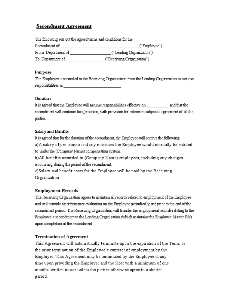 Temporary Transfer Agreement: Defining the Terms and Responsibilities ...