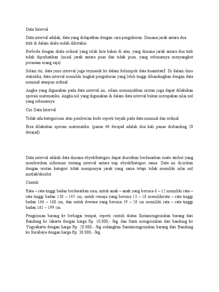 Data Interval | PDF | Metode & Bahan Ajar