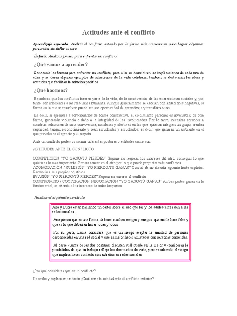 Estrategias para Resolver Conflictos | PDF | Aprendizaje | Negociación