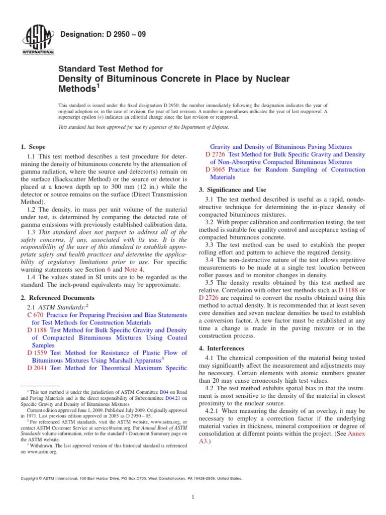 Astm D2950-09 | PDF | Density | Calibration