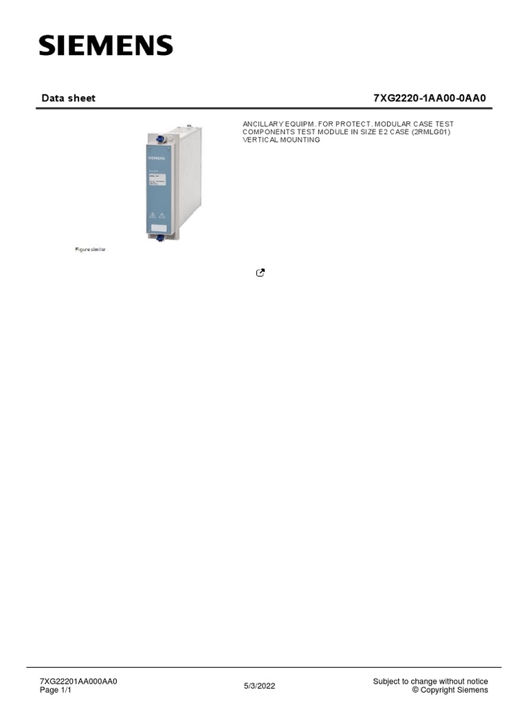 Data Sheet for 7XG2220-1AA00-0AA0 | PDF