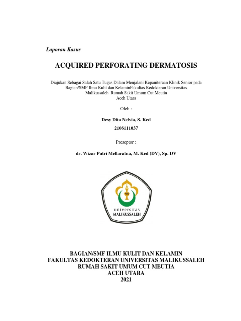 Lapkas Acute Perforating KULIT | PDF