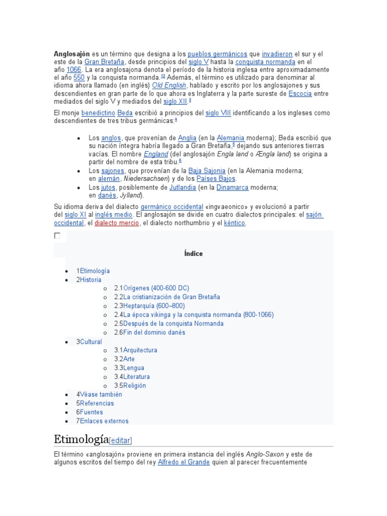 Historia de los Anglosajones en Inglaterra | PDF | Anglosajones ...