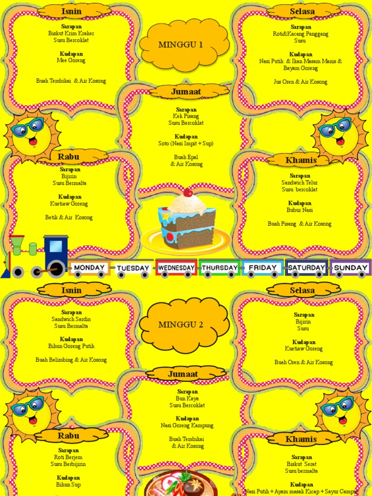 Menu Prasekolah Edin 2020 | PDF