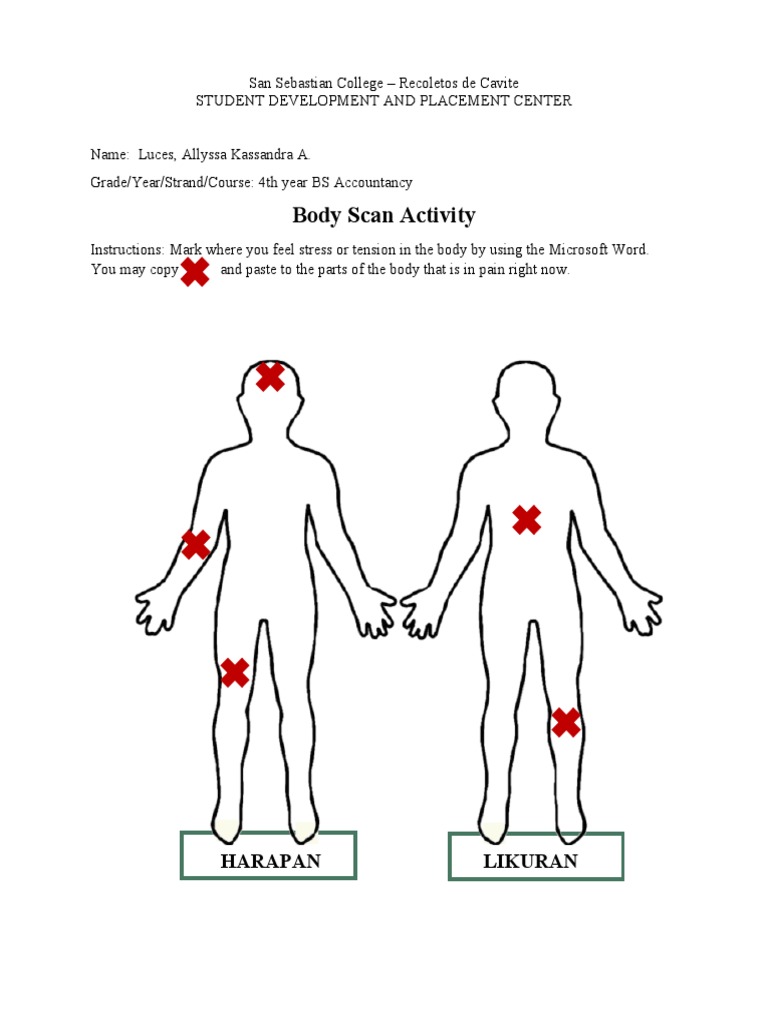 Body Scan Activity Sheet 2 | PDF | Career & Growth