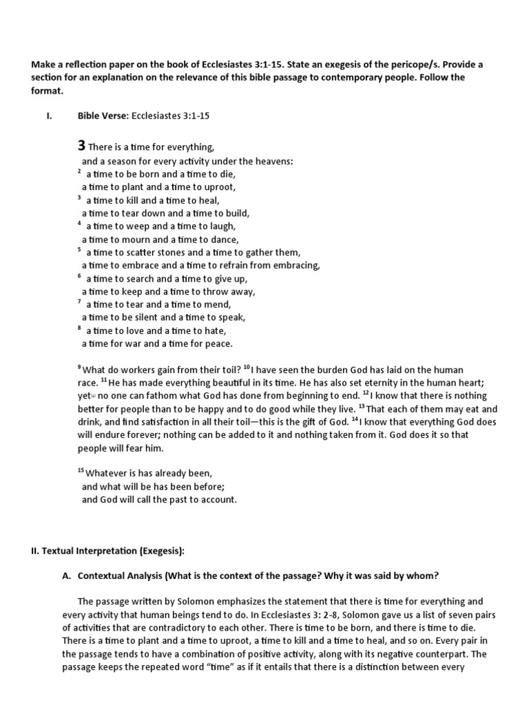 Exegetical Paper | Download Free PDF | Ecclesiastes | Information