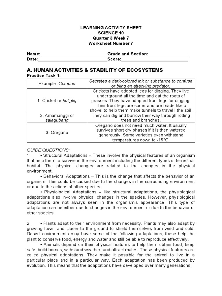 A. Human Activities & Stability of Ecosystems | PDF | Decomposition ...