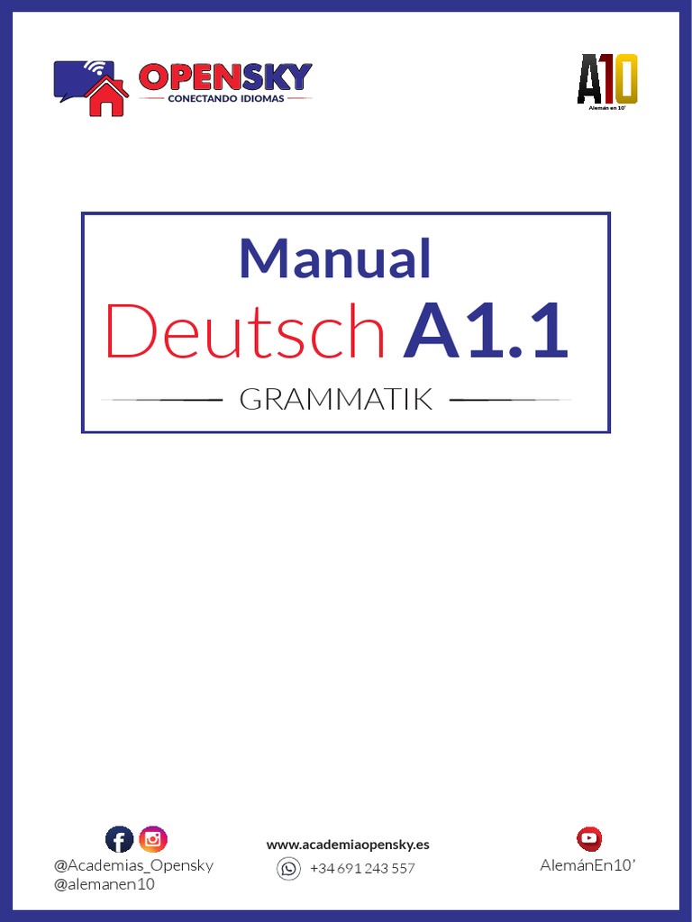 Manual A1.1 - Deutsch | PDF | Verbo | Género gramatical