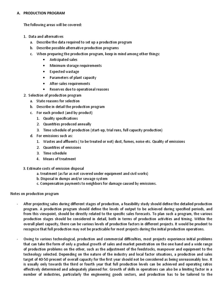 Production-program-Plant-capacity-Materials-and-inputs | PDF | Labour ...