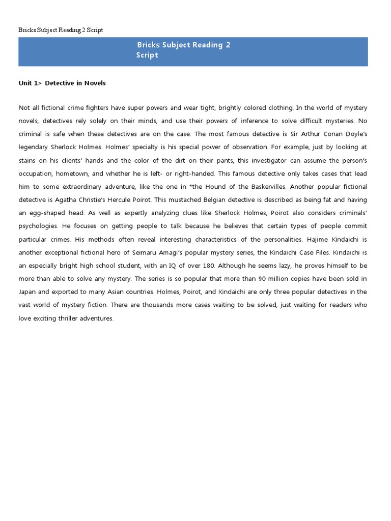 Exploring Fictional Detectives and Science | PDF | Desserts | Sherlock Holmes