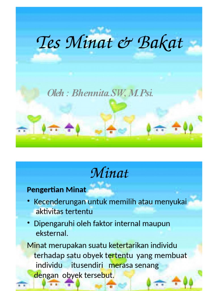 Tes Minat dan Bakat: Panduan Lengkap | PDF
