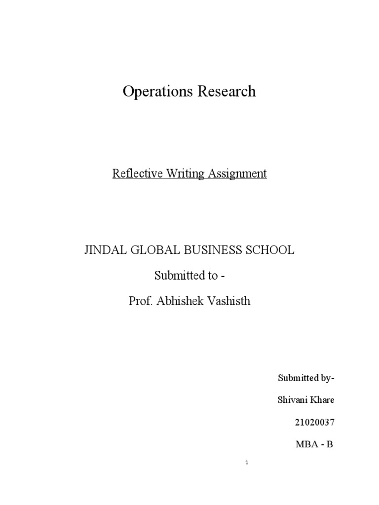 Operations Research Assignment - Shivani Khare - SecB - 21020037 | PDF | Linear Programming ...