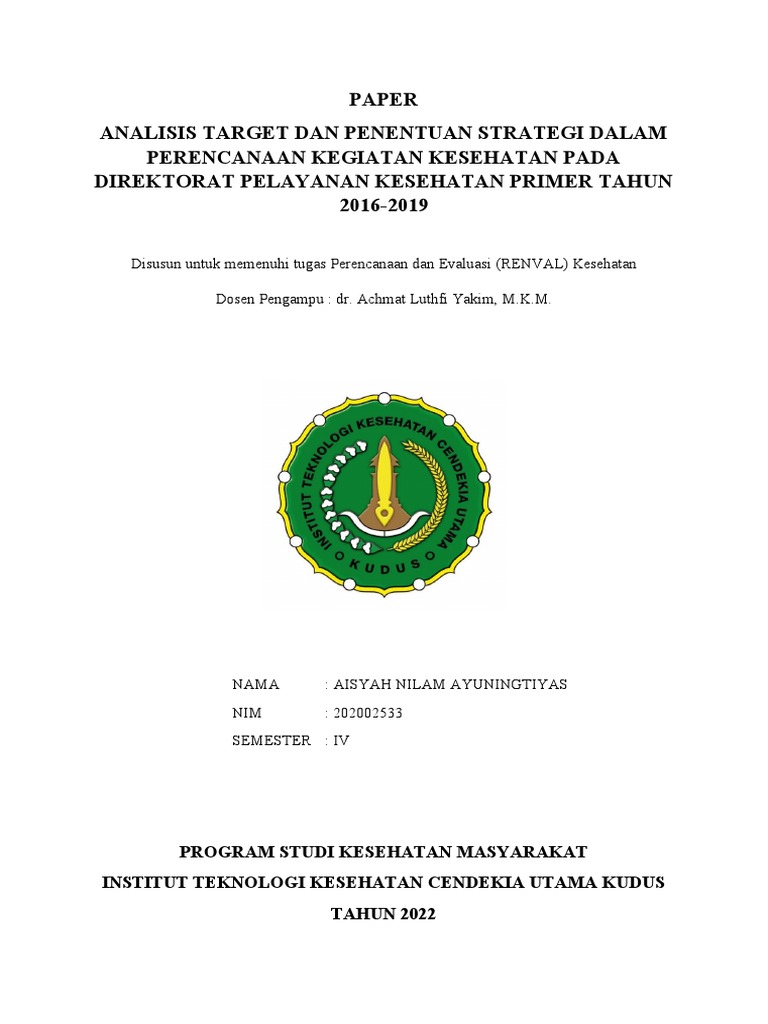 Strategi Kesehatan Primer 2016-2019 | PDF