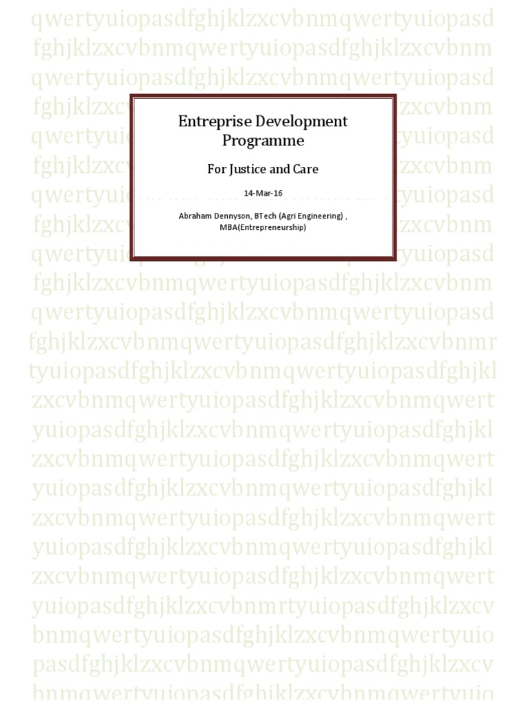 Entrepreneurship Development Programme - Training Modules | PDF ...