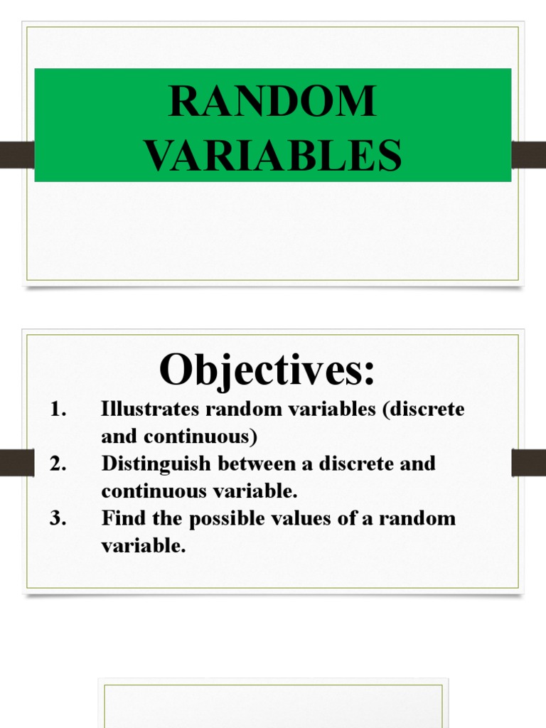 Random Variables | PDF | Random Variable | Probability Distribution