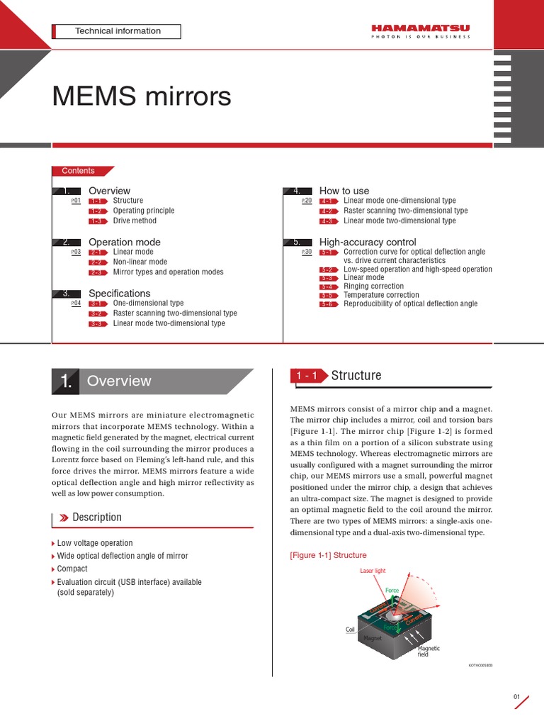 MEMS Mirror Overview and Operation Modes | PDF | Resonance | Optics