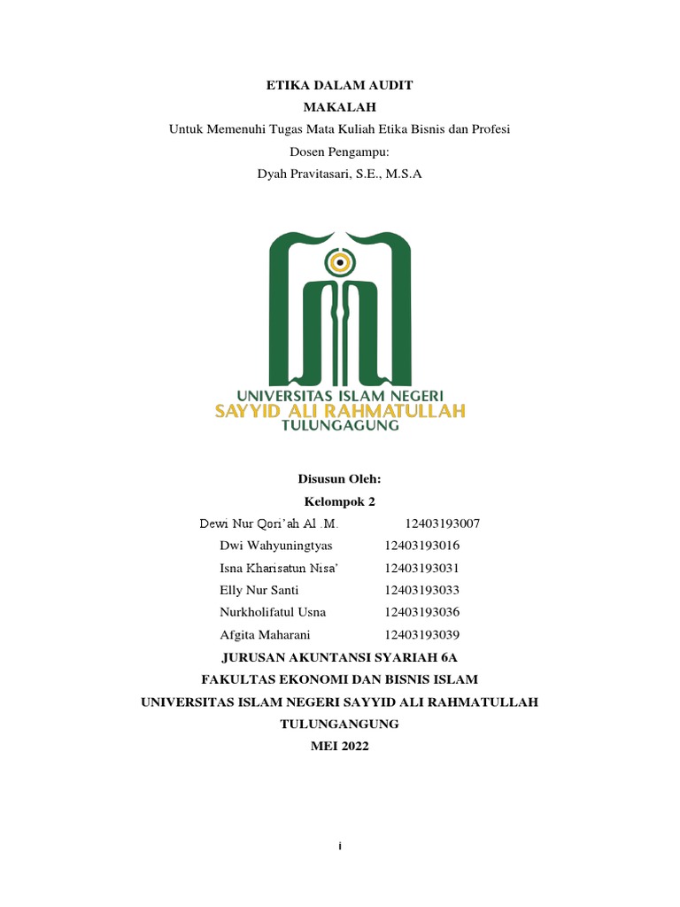 Kel 3 Etika Dalam Audit | PDF | Bisnis