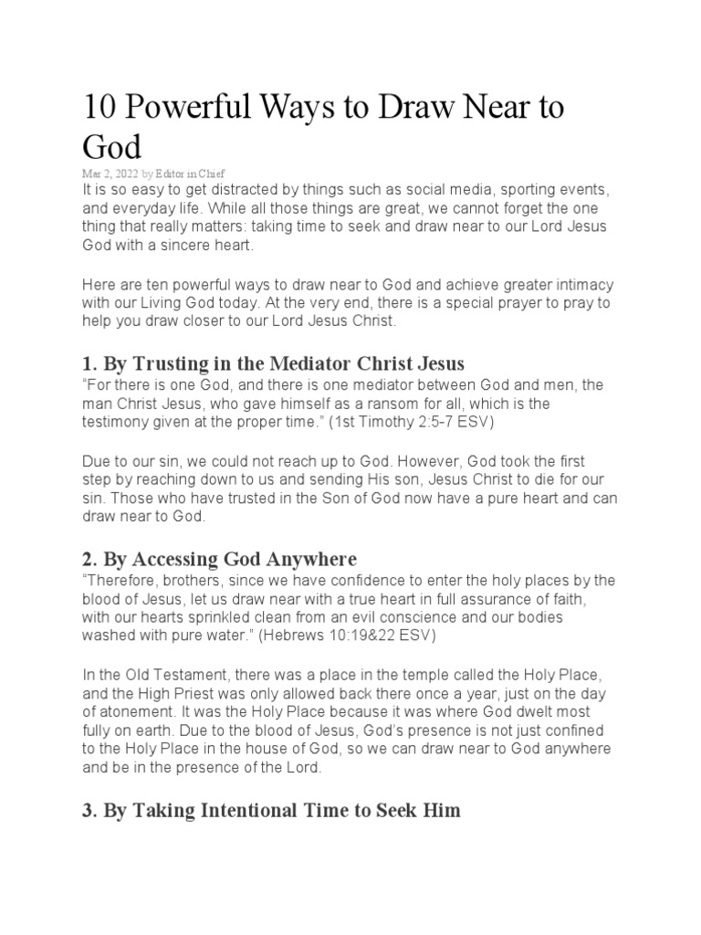 10 Powerful Ways To Draw Near To God | PDF | God The Father | Jesus