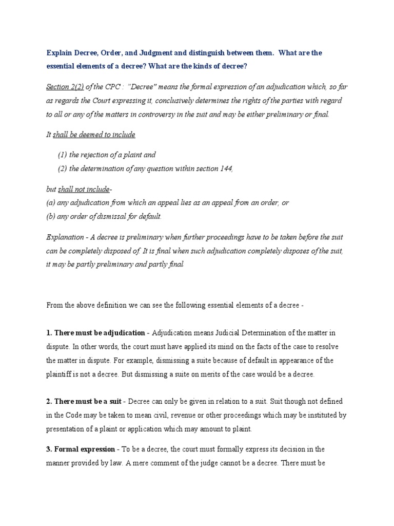 Understanding Decrees, Orders, and Judgments | PDF | Judgment (Law ...