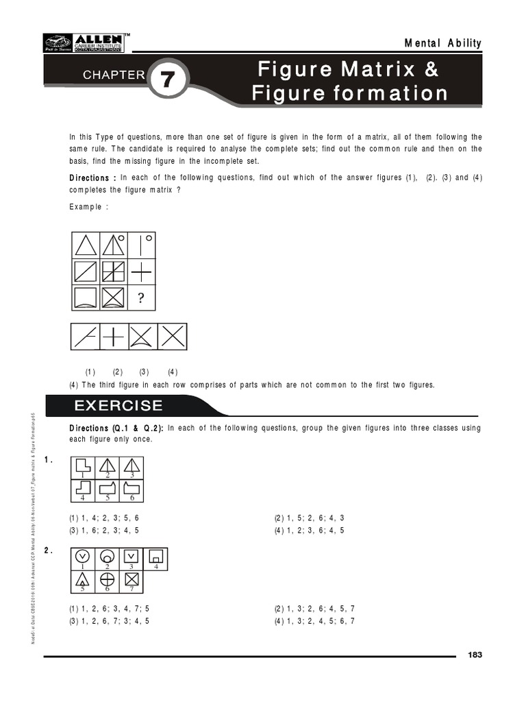 Figure Matrix and Formation Exercises | PDF