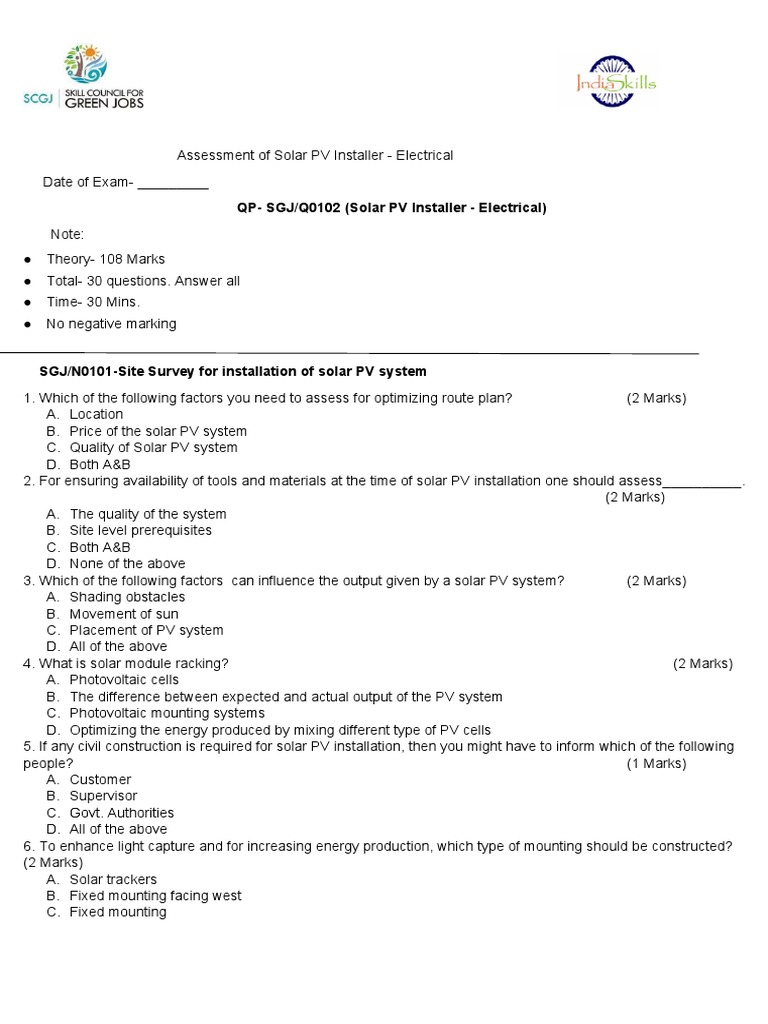 Solar PV Installer - Electrical | PDF | Photovoltaic System | Photovoltaics