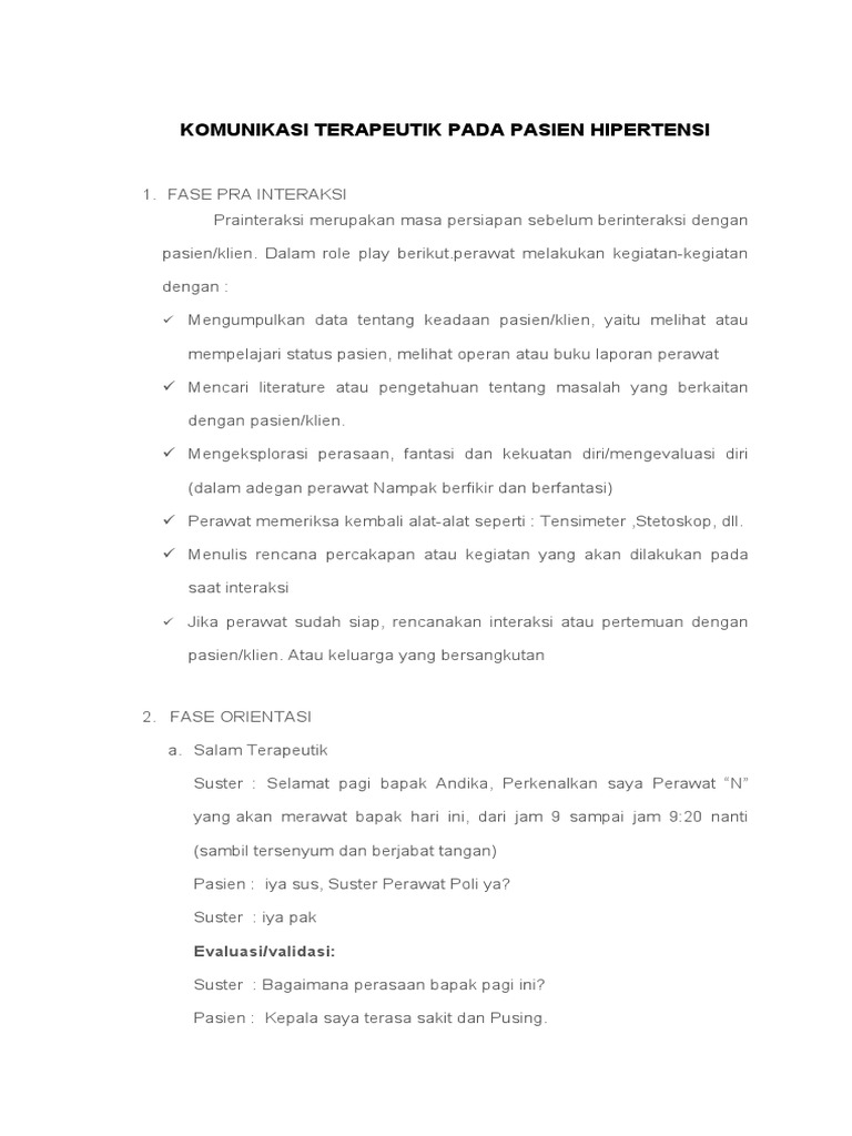 Komunikasi Terapeutik Pada Pasien Hipertermi | PDF