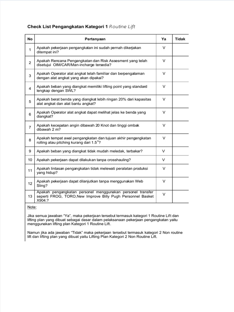 Contoh Lifting Plan | PDF