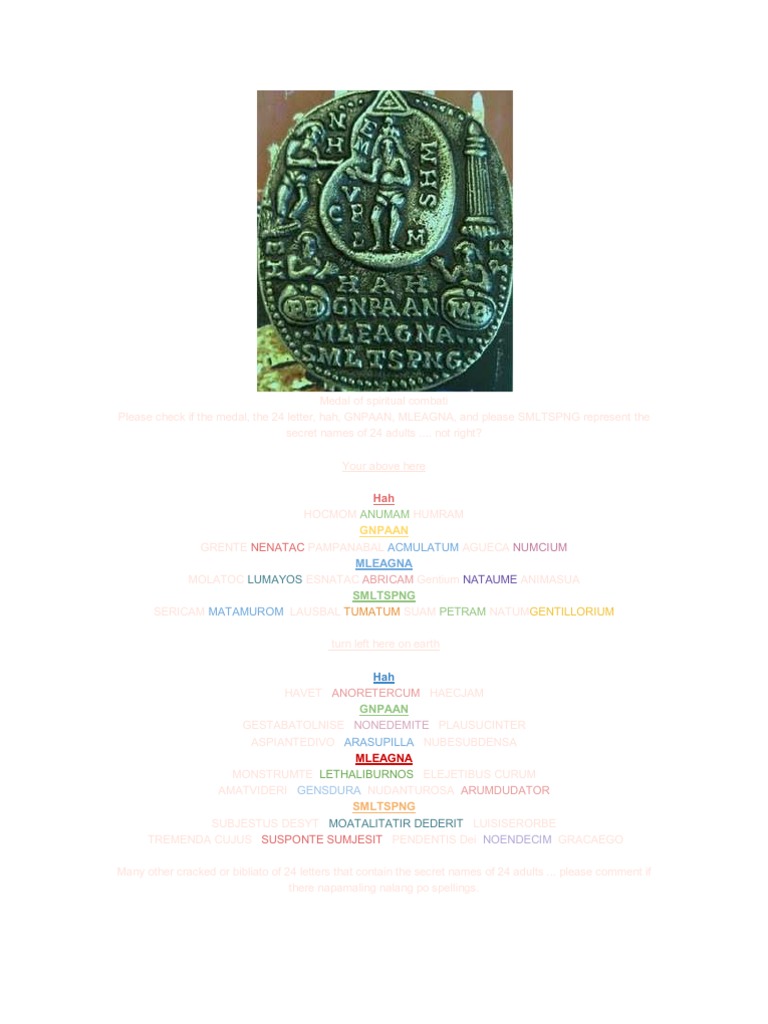 Infinito Deus Medallion Insights | PDF