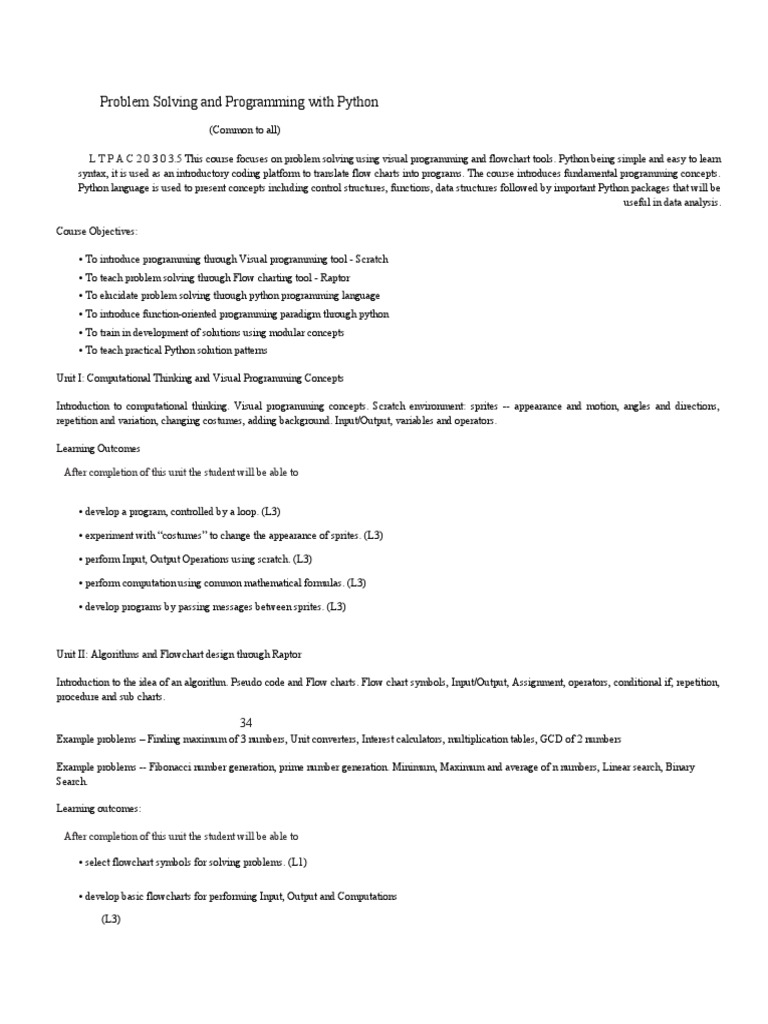Problem Solving And Programming With Python Ltpac20 0 35 Pdf Computer Programming Python 7725