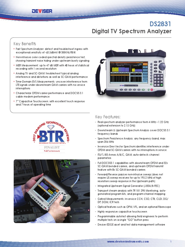 Digital TV Spectrum Analyzer: Key Benefits | PDF | Orthogonal Frequency ...