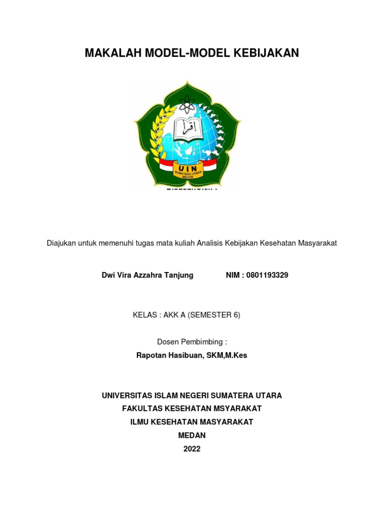 Makalah Model-Model Kebijakan (Dwi Vira Azzahra 0801193329) | PDF
