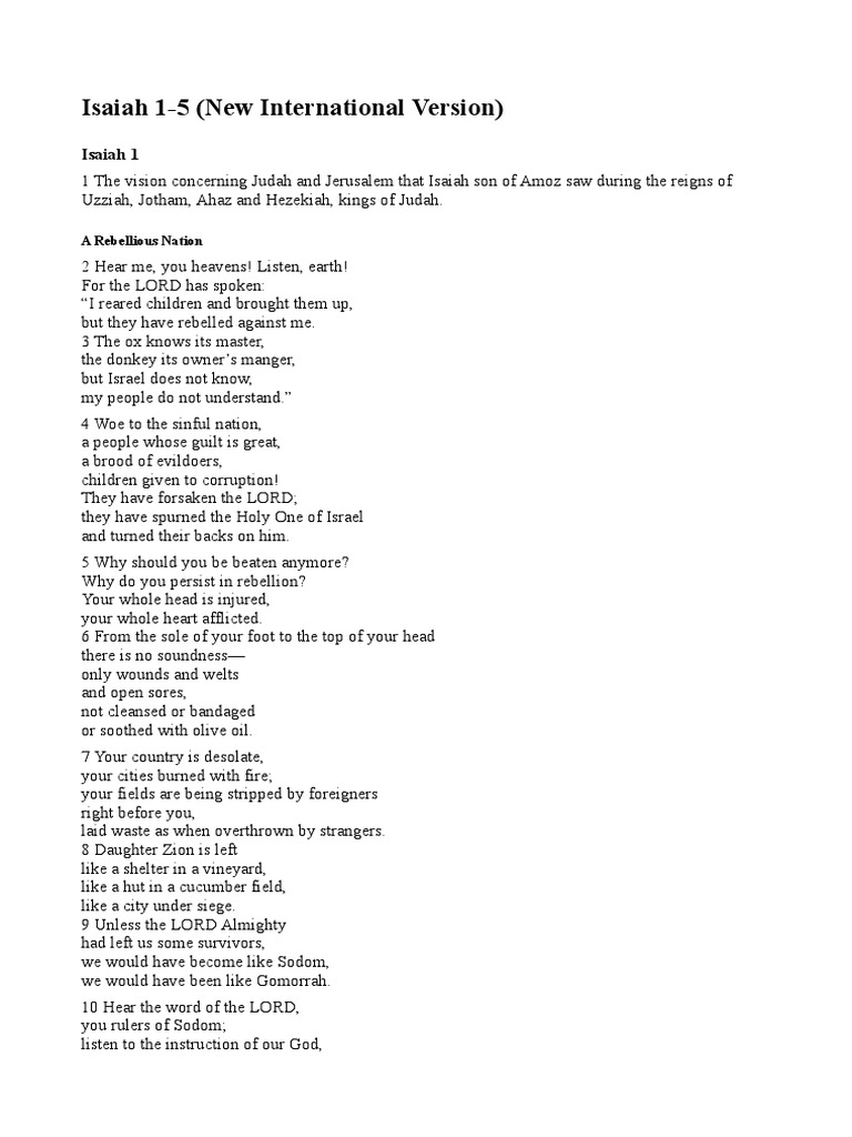 Isaiah 1-5 (New International Version) | PDF | Nature