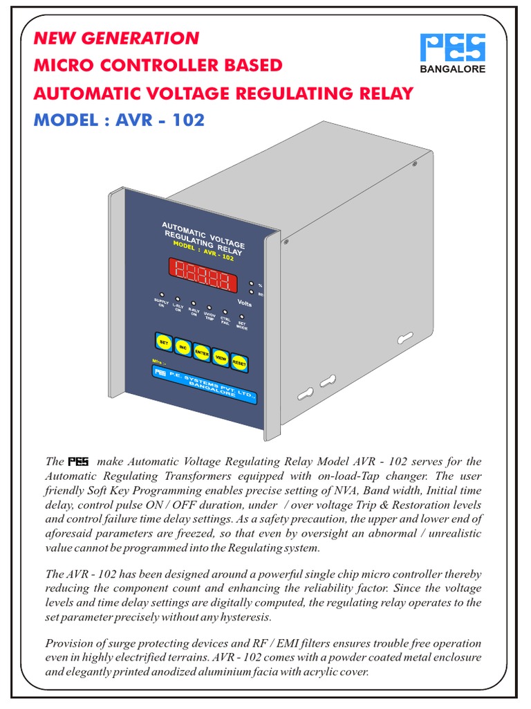 Model: Avr - 102: Micro Controller Based Automatic Voltage Regulating ...