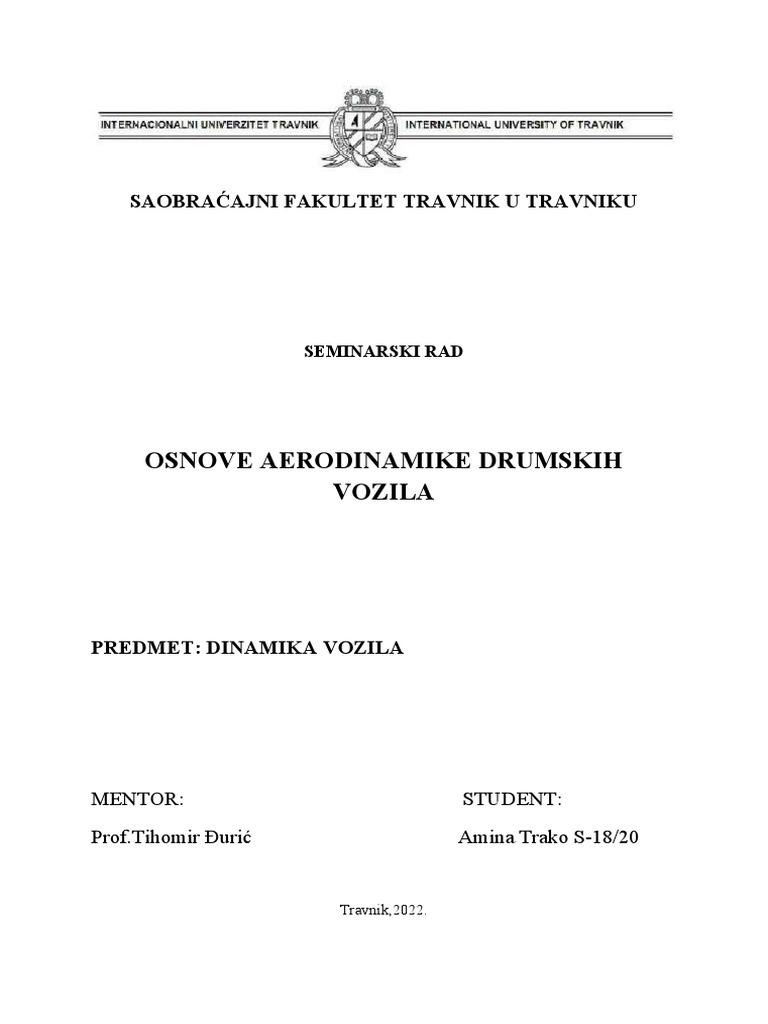 Dinamika Vozil GFGFGFGFG | PDF