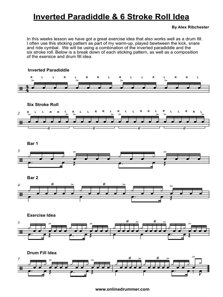Inverted Paradiddle 6 Stroke Ideas | PDF
