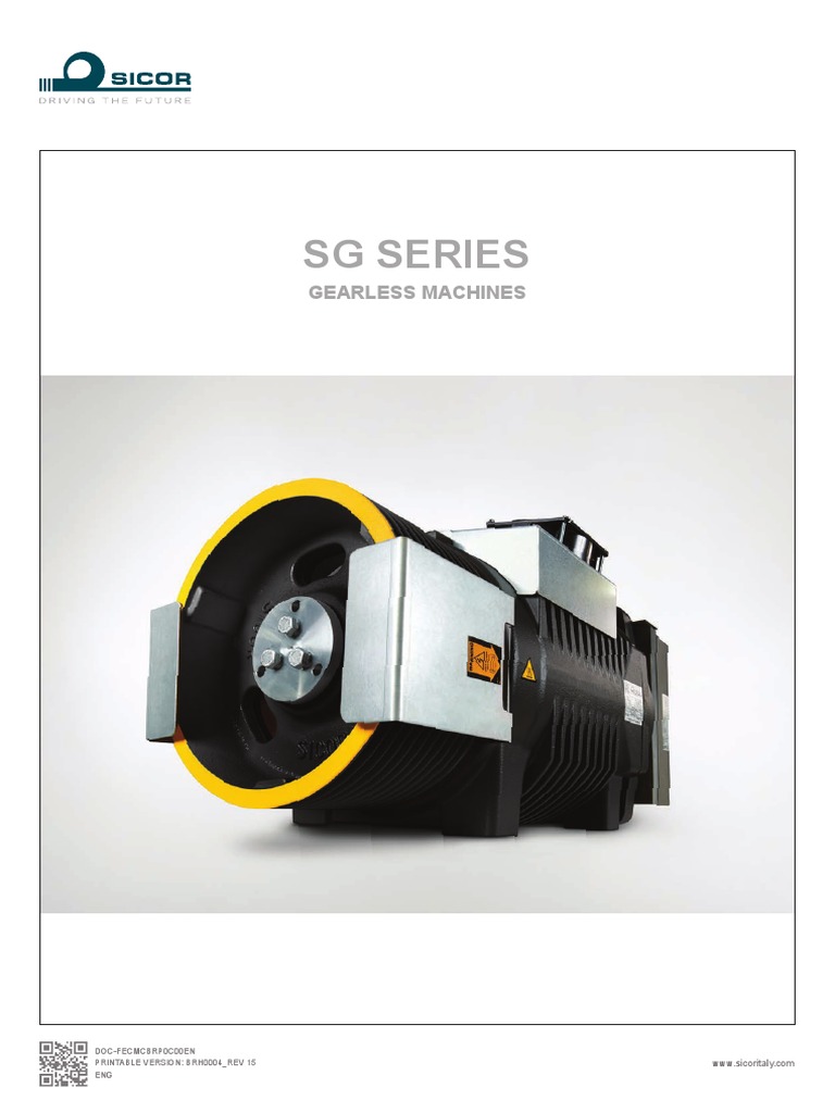 Eng Sicor Catalogue Gearless | PDF | Electric Motor | Elevator